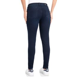 WONDERJEANS Damen Skinny-fit-Jeans "niedrige Leibh&ouml;he", blau, Gr. 44, Abriebeffekte, Denim/Jeans, Obermaterial: 65% Baumwolle, 29% Polyester, 6%