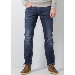 Herren Regular-fit-Jeans "RUSSEL", blau, Gr. 33, PETROL INDUSTRIES, Denim/Jeans, Obermaterial: 86% Baumwolle, 12% Polyester, 2% Elasthan, Jeans, mit