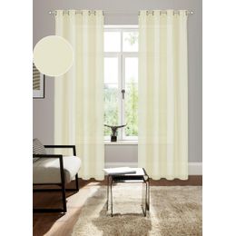 Vorhang Bruno Banani, B:140cm H:225cm, beige, Polyester, Polyester, Wohnzimmer, Gardinen, "Lagan", 2-er Set, gewebt, Microfaser, versch. Gr&ouml;&szlig;en,
