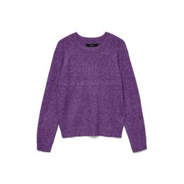 V&eacute;ro Moda VERO MODA Damen Rundhalspullover "VMDOFFY LS O-NECK BLOUSE GA NOOS", lila, Gr. L, meliert, Strick, Obermaterial: 94% Polyester, 3% Elasthan, 3%