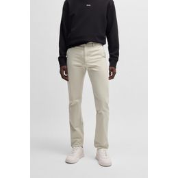 BOSS Orange Herren Chinohose "Slim-fit", beige, Gr. 40, unifarben, Web, Obermaterial: 97% Baumwolle, 3% Elasthan, Hosen, Aus komfortabler