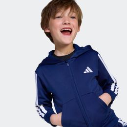 Jungen Trainingsanzug "ESSENTIALS KIDS", blau, Gr. 110, adidas Sportswear, Obermaterial: 100% Polyester, Sportanz&uuml;ge, mit 3-Streifen, aus weichem