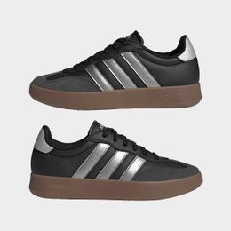 Damen Sneaker "BARREDA", adidas Sportswear, Gr. 36core schwarz, silber metallic, carbon, Leder, Synthetik, Schuhe, inspiriert vom Design des adidas