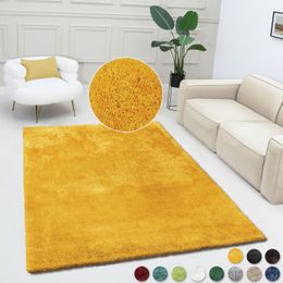 Teppich Bruno Banani, B:80cm H:30mm L:150cm, gelb, Kunstfaser, Wohnzimmer, Teppiche, "Dana Teppich, besonders weich und kuschelig, Kundenliebling",