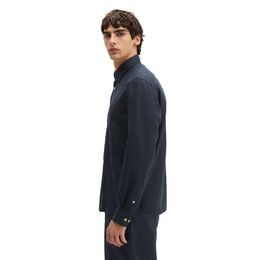Marc O'Polo MARC O'POLO Herren Langarmhemd "aus reinem Leinen"schwarz navy, Gr. M, unifarben, Obermaterial: 100% Leinen. Futter: 100% Baumwolle, Hemden
