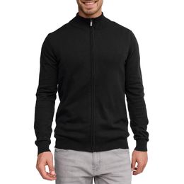 INDICODE Herren Strickjacke "Tinos", schwarz, Gr. XL, unifarben, Strick, Obermaterial: 80% Baumwolle, 20% Polyamid, Strickjacken