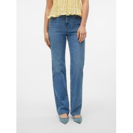 V&eacute;ro Moda VERO MODA Damen Gerade Jeans "VMTESSA HR STRAIGHT JEANS LI3114 GA NOOS", blau, Gr. 31, unifarben, Denim/Jeans, Obermaterial: 99% Baumwolle, 1%