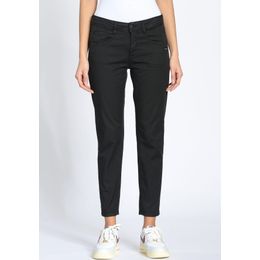 Gang Damen 5-Pocket-Hose "94AMELIE CROPPED", schwarz, Gr. 28, unifarben, Web, Obermaterial: 97% Baumwolle, 3% Elasthan, Hosen, mit doppelter Passe