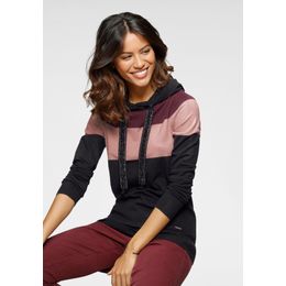 Laura Scott Damen Strickpullover, rot, Gr. 36, Strick, Obermaterial: 50% Viskose, 28% Polyester, 22% Polyamid, Pullover, mit Kapuze und glitzernden