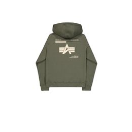 Herren Hoodie "Label Hoodie Backprint", gr&uuml;n, Gr. XXXL, Alpha Industries, Obermaterial: 80% Baumwolle, 20% Polyester, Sweatshirts