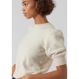 V&eacute;ro Moda VERO MODA Damen Rundhalspullover "VMDOFFY 2/4 O-NECK PULLOVER GA NOOS", beige, Gr. L, meliert, Strick, Obermaterial: 94% Polyester, 3% Elasthan, 3%