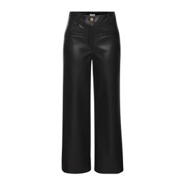 Lascana Damen Lederimitathose, schwarz, Gr. 42, unifarben, Web, Obermaterial: 100% Polyester. Beschichtung: 100% Polyurethan, Hosen, in gerader Form,