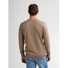 Herren V-Ausschnitt-Pullover "V-Neck Basi", beige, Gr. XL, PETROL INDUSTRIES, unifarben, Strick, Obermaterial: 50% Baumwolle, 50% Polyacryl,