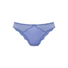 Lascana Damen Slip "Aurora", Gr. 40, blau, Microtouch, Obermaterial: 82% Polyamid, 18% Elasthan, Unterhosen, mit toller Spitze in blumiger Optik