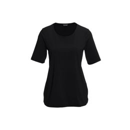 GOLDNER Damen Langarm-Poloshirt "Kurzgr&ouml;&szlig;e Gepflegtes Shirt in formstabiler Ware", schwarz, Gr. 21, Obermaterial: 82% Polyester PES. 18% Elasthan