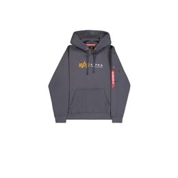 Herren Hoodie "Alpha Label Hoodie", grau, Gr. XS, Alpha Industries, Obermaterial: 80% Baumwolle, 20% Polyester, Sweatshirts