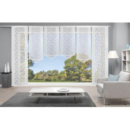 Schiebegardine Home Wohnideen, B:57cm H:225cm, wei&szlig;, Polyester, Wohnzimmer, Gardinen, "JENNA", Schiebevorhang Jacquard Set