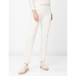 Chinohose RAPHAELA BY Brax "Style PAMINA FUN", Damen, Gr. 40K (20), Kurzgr&ouml;&szlig;en, wei&szlig; (sanftes wei&szlig;), Web, 86% Baumwolle, 10% Elastomultiester, 4% Elasthan, slim fit, Hosen Chinohose