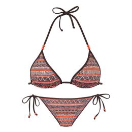 Buffalo Damen Triangel-Bikini, braun, Gr. 40, bedruckt, gestreift, Xtra Life LYCRA, Bikini-Sets, Mit angesagtem Streifendruck