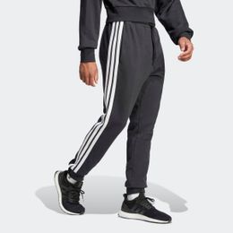 Herren Sporthose "ESSENTIALS 3-STREIFEN FRENCH TERRY", schwarz-wei&szlig;, Gr. S, adidas Sportswear, Obermaterial: 55% Baumwolle, 36% Polyester, 9%