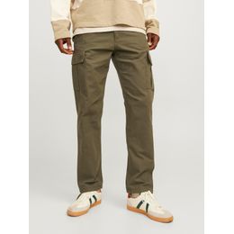 Jack & Jones JACK & JONES Herren Cargohose "JPSTKANE BARKLEY CARGO PANT NOOS", gr&uuml;n, Gr. 28, unifarben, Web, Obermaterial: 100% Baumwolle, Hosen