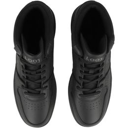 Lacoste Herren Sneaker "Lacoste L001 Set MID 225 Sneaker mid Herren Schuhe", Gr. 42, schwarz, Glattleder, Schuhe, Perforationen