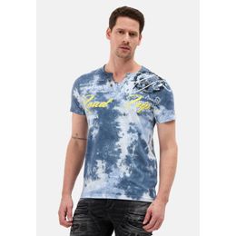 Cipo & Baxx CIPO & BAXX Herren T-Shirt, blau, Gr. L, bedruckt, Jersey, Obermaterial: 95% Baumwolle, 5% Elasthan, Shirts