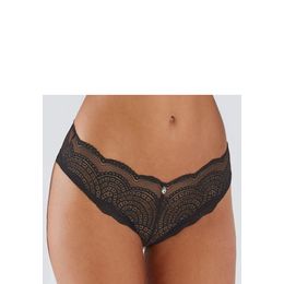 Lascana Damen Panty "Kira", Gr. 32, schwarz, Spitze, Obermaterial: 88% Polyamid, 12% Elasthan, Unterhosen, mit edler Schn&uuml;rung hinten