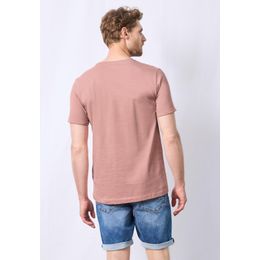 Street One MEN Damen T-Shirt, orange, Gr. M, unifarben, Web, 100% Baumwolle, Shirts, mit Streifen-Struktur