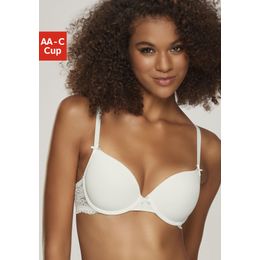 Damen Schalen-BH, NUANCE BY LASCANA, Gr. 90, beige, Spitze, Obermaterial: 85% Polyamid, 15% Elasthan, BHs, im R&uuml;cken aus Spitze, Cups aus Microtouch,