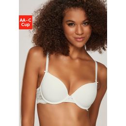 Damen Schalen-BH, NUANCE BY LASCANA, Gr. 85, beige, Spitze, Obermaterial: 85% Polyamid, 15% Elasthan, BHs, im R&uuml;cken aus Spitze, Cups aus Microtouch,