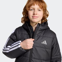 Kinder Winterjacke "ESSENTIALS 3-STREIFEN GEF&Uuml;TTERTE", wei&szlig;, Gr. 152, adidas Sportswear, Obermaterial: 100% Polyester, Jacken