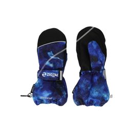 ZIGZAG M&auml;dchen F&auml;ustlinge "True Printed", blau, Gr. 104, bedruckt, mehrfarbig, 100% Polyester, Handschuhe, mit komfortabler Winter-Ausstattung
