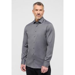 Eterna Herren Langarmhemd "SLIM FIT", grau, Gr. 43, 100% Baumwolle, Hemden, NON IRON (b&uuml;gelfrei)