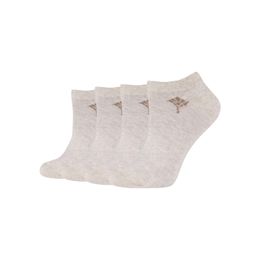 JOOP! JOOP Damen Kurzsocken "for your daily glam", Gr. 39, beige, Baumwollmischung, unifarben, Socken, mit diskretem Logo-Muster