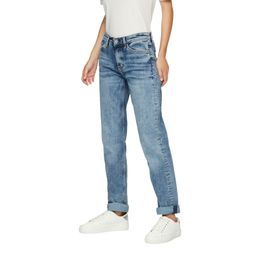 s.Oliver Damen Straight-Jeans "KAROLIN", blau, Gr. 34, unifarben, Denim/Jeans, Obermaterial: 82% Baumwolle, 17% Polyester, 1% Elasthan, Jeans, im