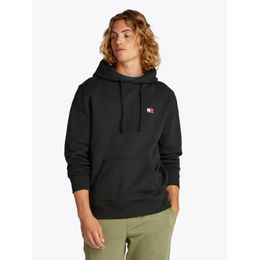 Tommy Jeans Herren Hoodie "TJM REG BADGE HOODIE EXT", schwarz, Gr. L, unifarben, Sweatware, Obermaterial: 100% Baumwolle, Sweatshirts, Mit