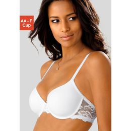 Lascana Damen Schalen-BH "Vittoria", Gr. 75, beige, Spitze, Obermaterial: 84% Polyamid (TACTEL), 16% Elasthan (LYCRA), Basic, BHs, mit B&uuml;gel, weiche