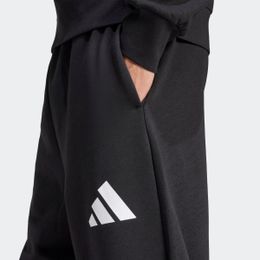 Herren Sporthose "ESSENTIALS WIDE-LEG 3-STREIFEN LOGO", schwarz-wei&szlig;, Gr. XXL, adidas Sportswear, Obermaterial: 55% Baumwolle, 36% Polyester, 9%