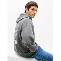 Tommy Jeans Herren Kapuzensweatshirt "TJM RELAXED NEON SIGN", grau, Gr. XXXL, bedruckt, Sweatware, Obermaterial: 100% Baumwolle, Sweatshirts, Relaxed