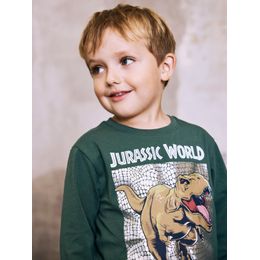 name it Jungen Langarmshirt "NMMJEWEL JURASSIC NREG LS TOP NOOS SKY", gr&uuml;n, Gr. 116, bedruckt, Jersey, Obermaterial: 95% Baumwolle, 5% Elasthan,