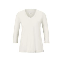 GOLDNER Damen Kurzarmshirt "Kurzgr&ouml;&szlig;e Shirt mit V-Ausschnitt", wei&szlig;, Casual, Gr. 23, Obermaterial: 100% Baumwolle CO., Shirts, keine/nicht relevant
