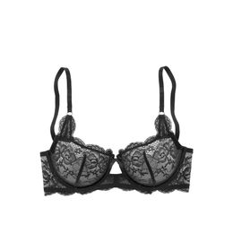 Lascana Damen B&uuml;gel-BH "Guilietta", Gr. 70, schwarz, Spitze, Obermaterial: 88% Polyamid, 12% Elasthan, BHs, aus dezent transparenter Spitze in