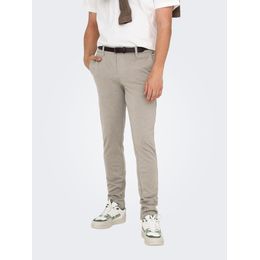 Only & Sons ONLY & SONS Herren Chinohose, beige, Gr. 36, Web, Obermaterial: 64% Viskose, 31% Polyester, 5% Elasthan, Hosen, mit geschlossenen Ges&auml;&szlig;taschen