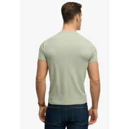 Superdry Herren Rundhalsshirt "ESSENTIAL LOGO EMB TEE", gr&uuml;n, Gr. XL, meliert, Single Jersey, Obermaterial: 100% Baumwolle, Shirts, aus Baumwolle und