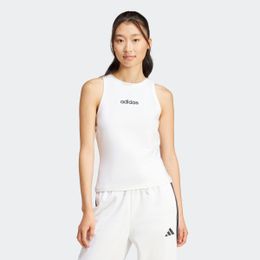 Damen Tanktop "ESSENTIALS LINEAR SLIM COTTON", schwarz-wei&szlig;, Gr. XL, adidas Sportswear, Obermaterial: 93% Baumwolle, 7% Elasthan, Tops