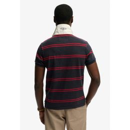 Superdry Herren Poloshirt "DOUBLE EMBLEM JERSEY SS RUGBY", schwarz, Gr. M, gestreift, Single Jersey, Obermaterial: 100% Baumwolle, Shirts, im