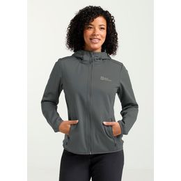 Jack Wolfskin Damen Softshelljacke "WINDHAIN HOODY W", gr&uuml;n, Gr. L, Obermaterial: 100% Polyester. Futter: 100% Polyester, Jacken