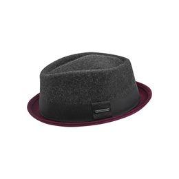 Chillouts Herren Filzhut "Neal Hat", rot, Gr. SM, unifarben mit Farbeinsatz, Wolle, H&uuml;te, Herrenhut mit Stoffband