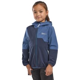 Jack Wolfskin Kinder Outdoorjacke "TURBULENCE HOODED JKT K", blau, Gr. 116, Obermaterial: 100% Polyester. Futter: 100% Polyester, Jacken